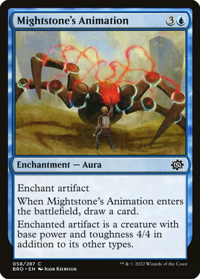 Mightstone's Animation • Enchantment — Aura (The Brothers' War) - MTG Assist