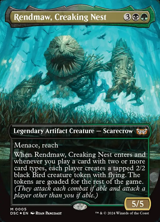 Rendmaw, Creaking Nest • Legendary Artifact Creature — Scarecrow (Duskmourn: House of Horror ...