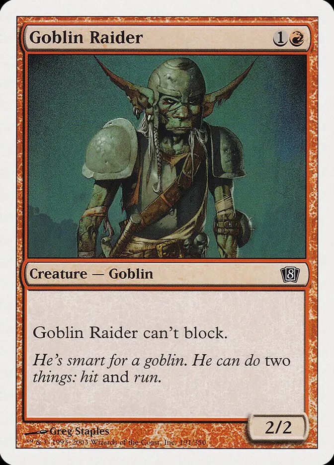 Goblin Raider • Creature — Goblin Warrior (Eighth Edition) - MTG Assist