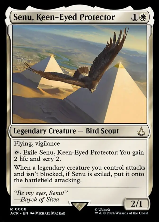 Senu, Keen-Eyed Protector • Legendary Creature — Bird Scout (Assassin's ...