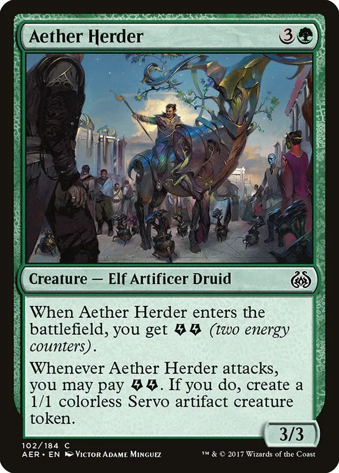 Aether Herder • Creature — Elf Artificer Druid (Aether Revolt) - MTG Assist