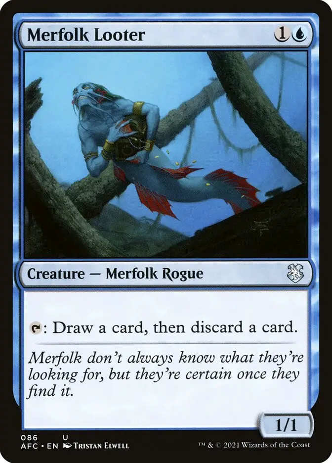 Merfolk Looter • Creature — Merfolk Rogue (Forgotten Realms Commander ...