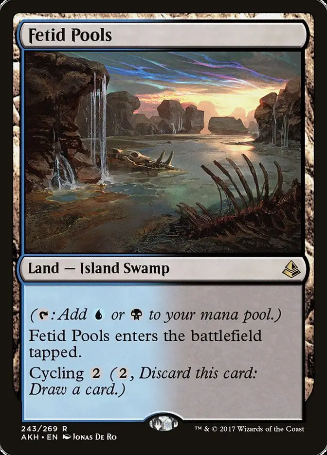 Fetid Pools • Land — Island Swamp (Amonkhet) - MTG Assist