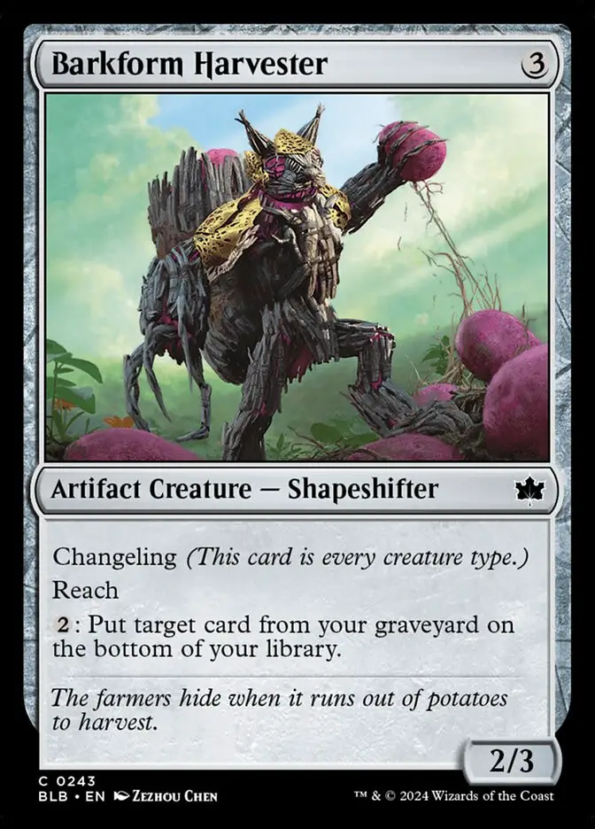 Barkform Harvester • Artifact Creature — Shapeshifter (Bloomburrow ...
