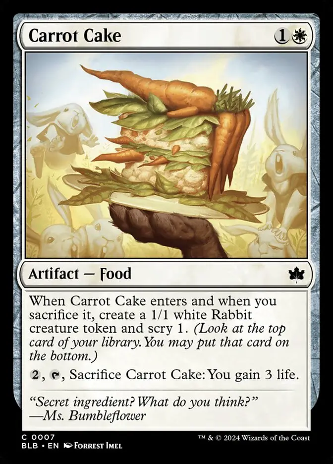 Carrot Cake • Artifact — Food (Bloomburrow) - MTG Assist