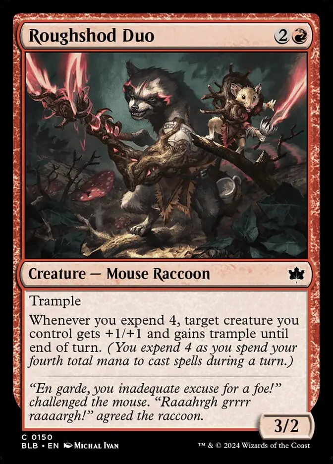 Roughshod Duo • Creature — Mouse Raccoon (Bloomburrow) - MTG Assist