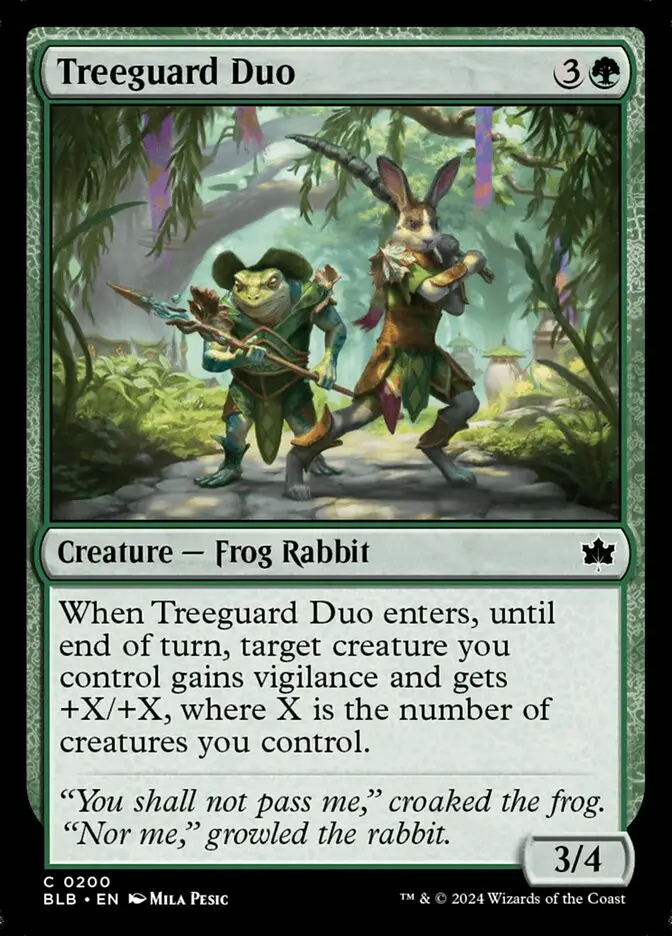 Treeguard Duo • Creature — Frog Rabbit (Bloomburrow) - MTG Assist