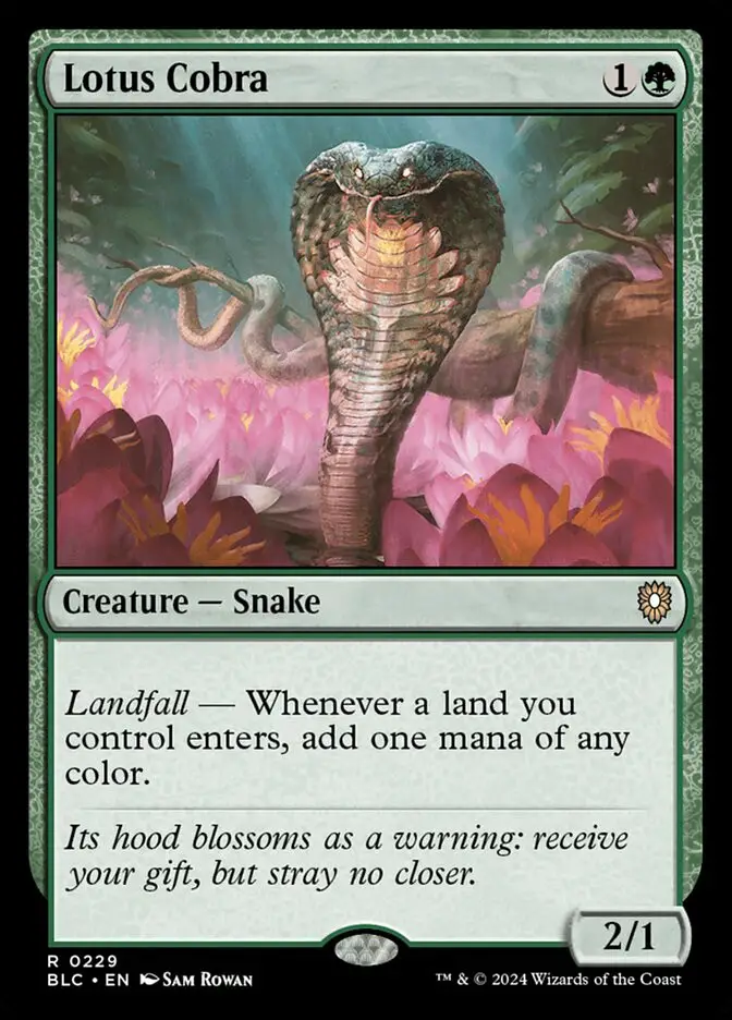 Lotus Cobra • Creature — Snake (Bloomburrow Commander) - MTG Assist