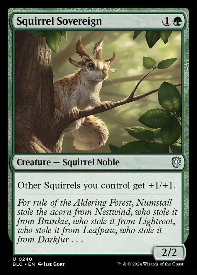 Squirrel Sovereign • Creature — Squirrel Noble (Bloomburrow Commander ...