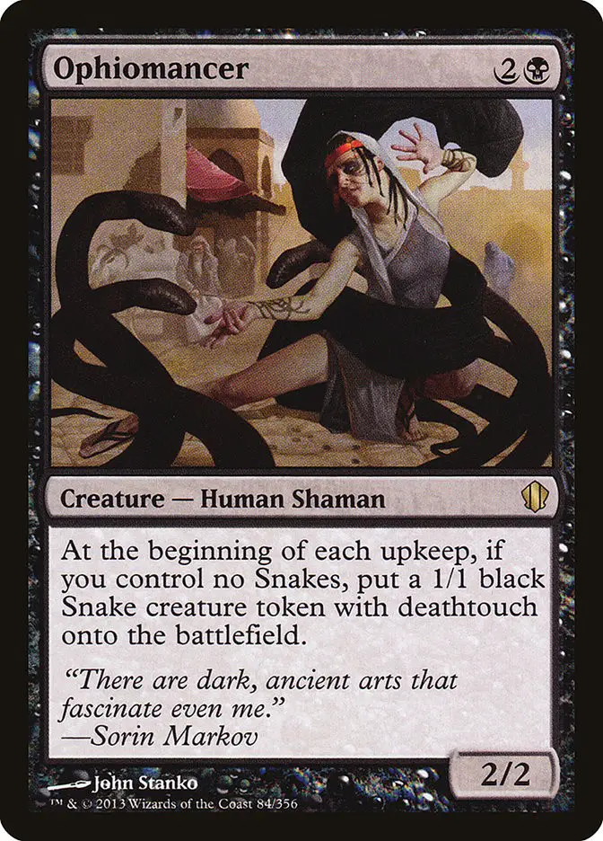 Ophiomancer • Creature — Human Shaman (Commander 2013) - MTG Assist