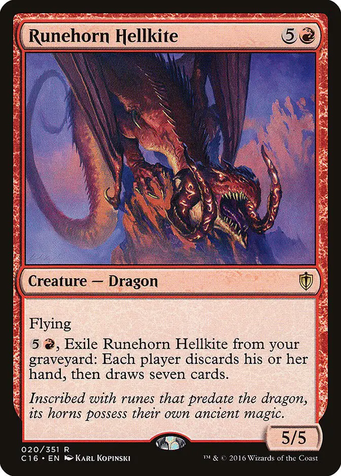 Runehorn Hellkite • Creature — Dragon (Commander 2016) - MTG Assist
