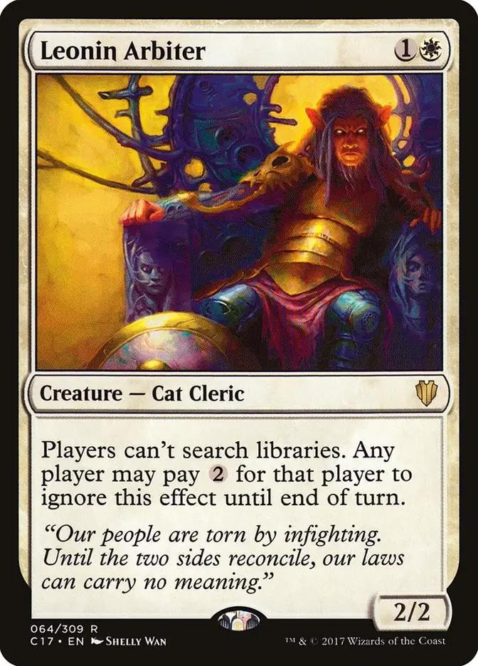 Leonin Arbiter • Creature — Cat Cleric (Commander 2017) - MTG Assist