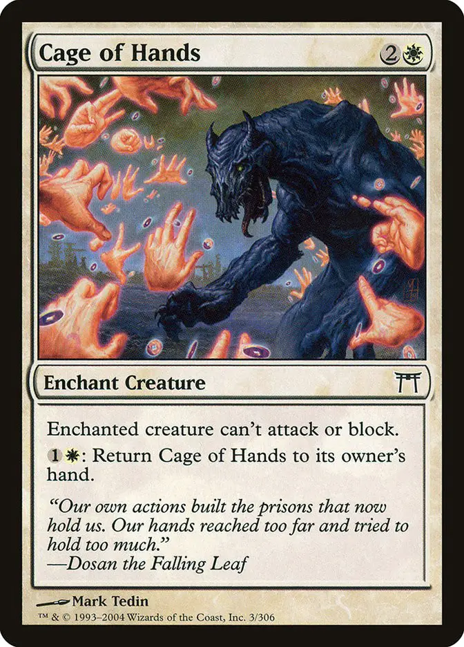 Cage of Hands • Enchantment — Aura (Champions of Kamigawa) - MTG Assist