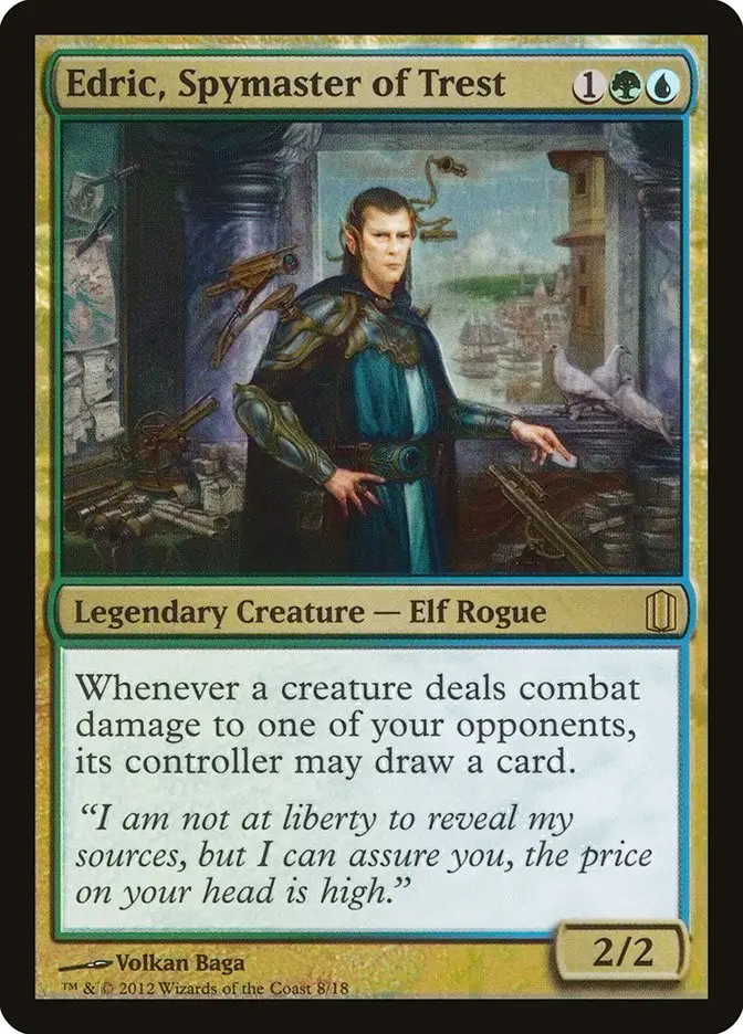 Edric, Spymaster of Trest • Legendary Creature — Elf Rogue (Commander's ...