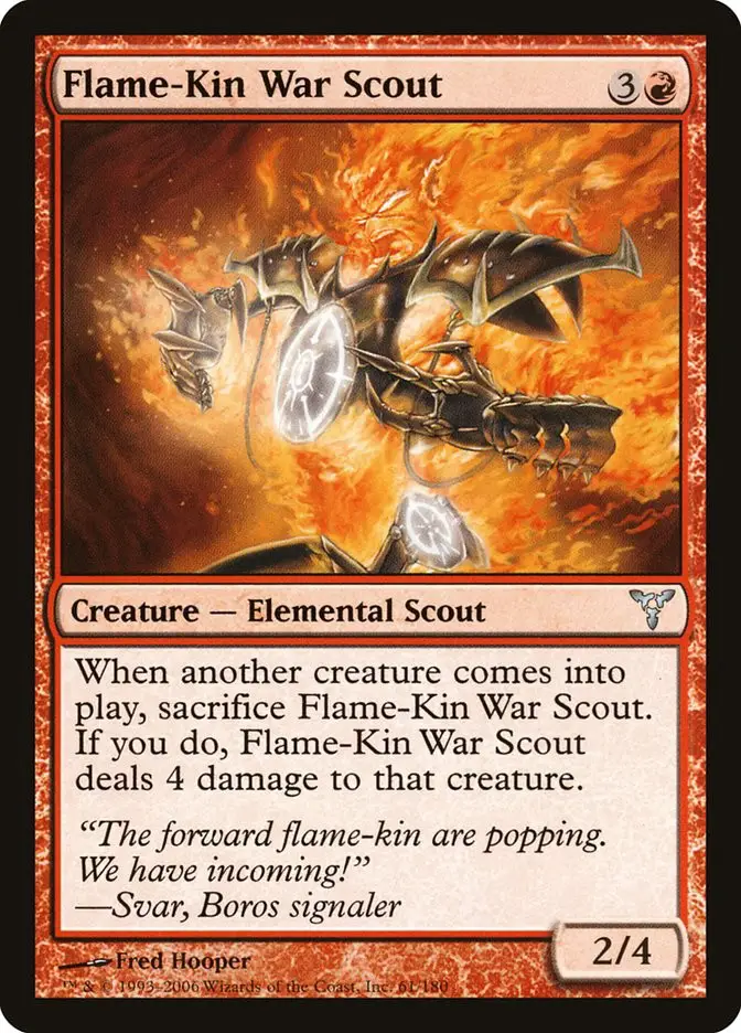Flame-Kin War Scout • Creature — Elemental Scout (Dissension) - MTG Assist