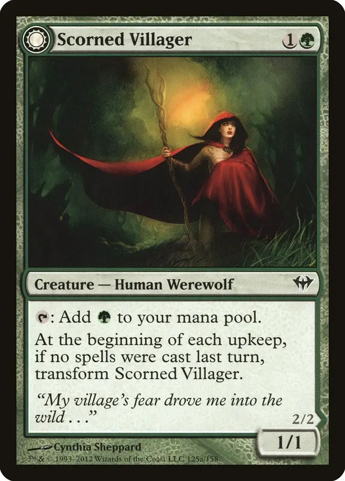 Scorned Villager // Moonscarred Werewolf • Creature — Human Werewolf ...