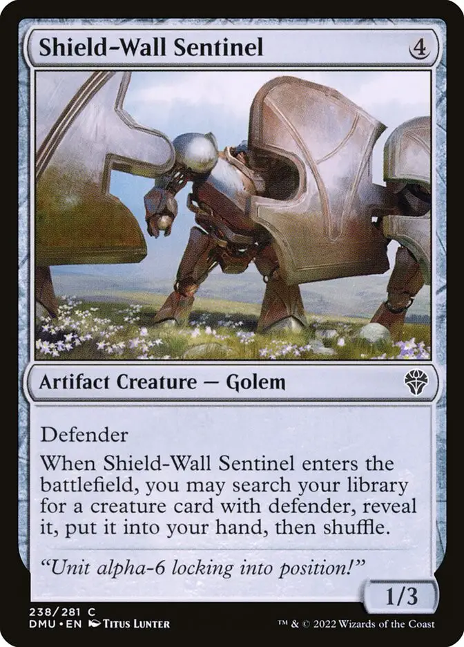 Shield-Wall Sentinel • Artifact Creature — Golem (Dominaria United ...