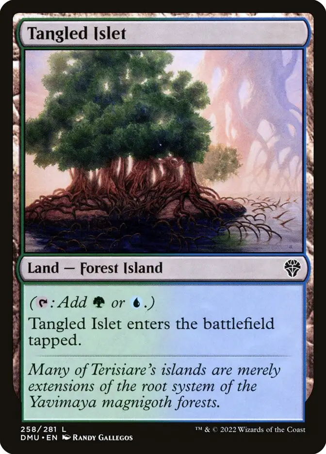 Tangled Islet • Land — Forest Island (Dominaria United) - MTG Assist