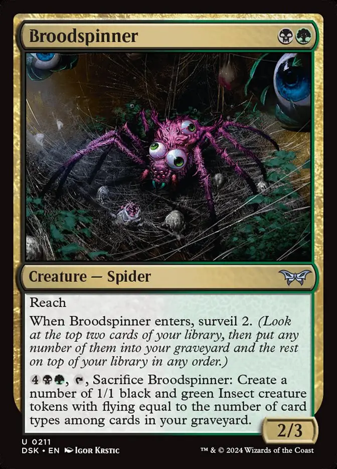 Broodspinner • Creature — Spider (Duskmourn: House of Horror) - MTG Assist