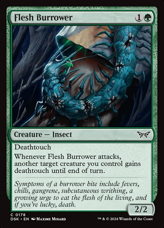 Flesh Burrower • Creature — Insect (Duskmourn: House of Horror) - MTG ...