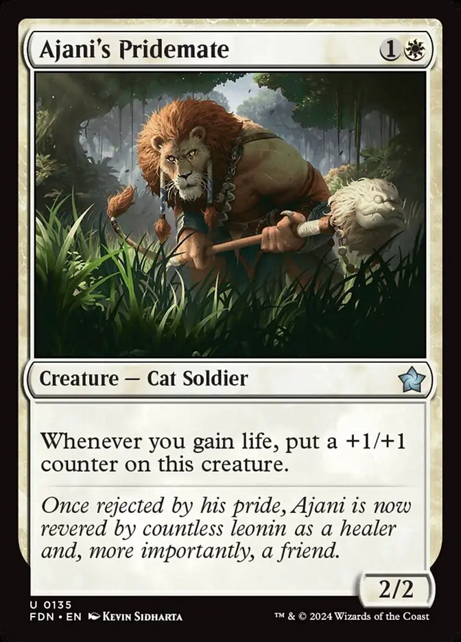 Ajani's Pridemate • Creature — Cat Soldier (Foundations) - MTG Assist
