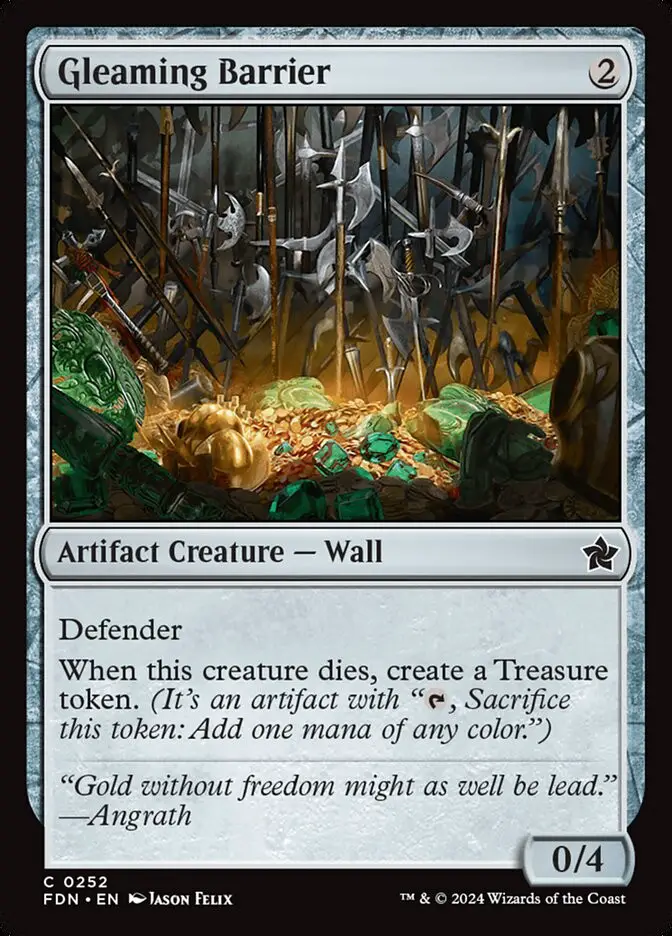 Gleaming Barrier • Artifact Creature — Wall (Foundations) - MTG Assist
