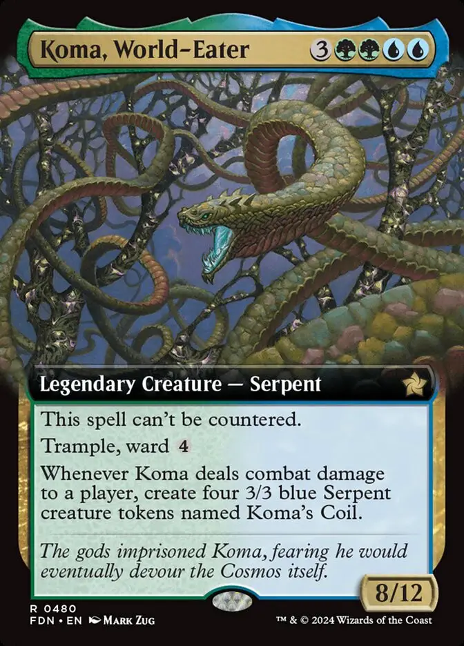 Koma, World-Eater • Legendary Creature — Serpent (Foundations) - MTG Assist