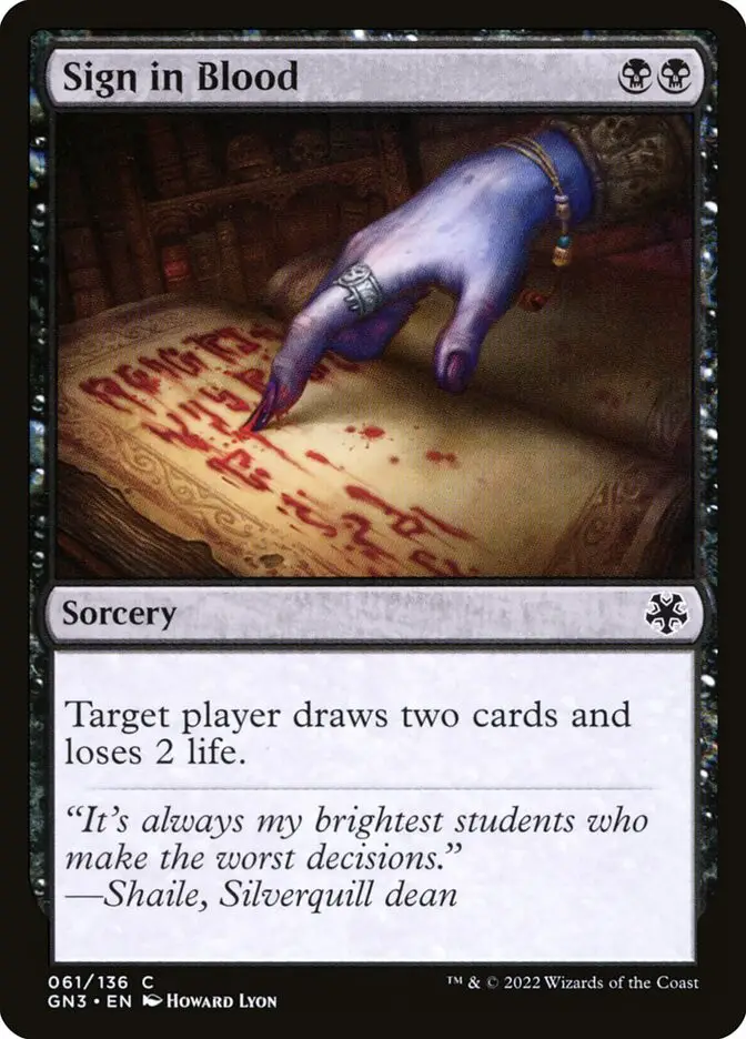 Sign in Blood • Sorcery (Game Night: Free-for-All) - MTG Assist