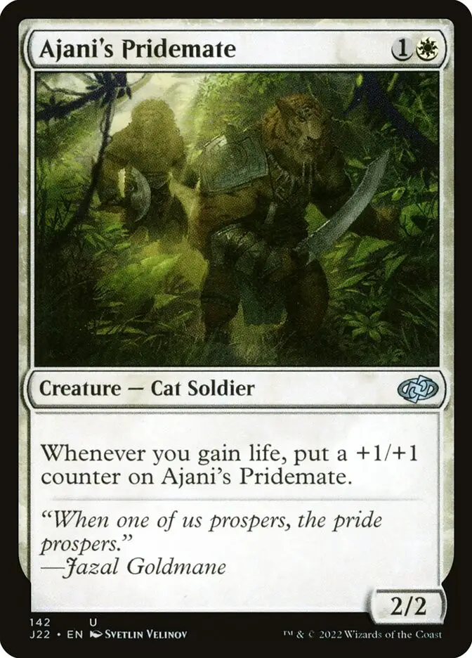 Ajani's Pridemate • Creature — Cat Soldier (Jumpstart 2022) - MTG Assist