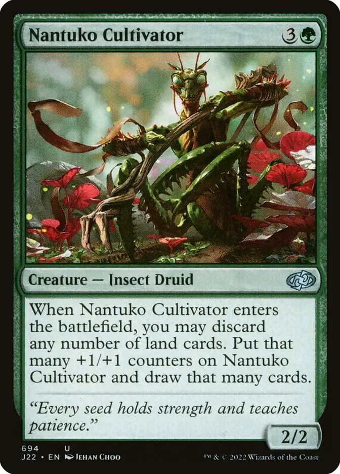 Nantuko Cultivator • Creature — Insect Druid (Jumpstart 2022) - MTG Assist