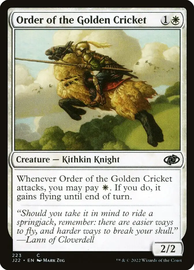 Order of the Golden Cricket • Creature — Kithkin Knight (Jumpstart 2022 ...