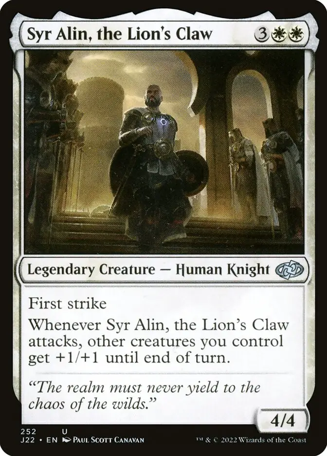 Syr Alin, the Lion's Claw • Legendary Creature — Human Knight ...