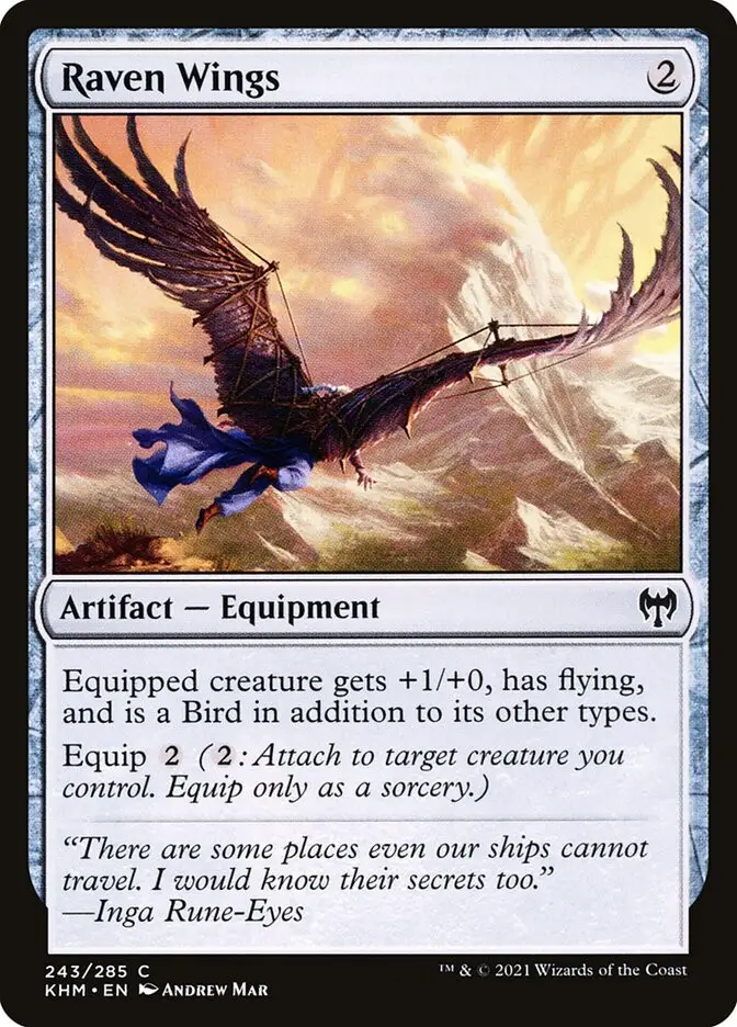 Raven Wings • Artifact — Equipment (Kaldheim) - MTG Assist