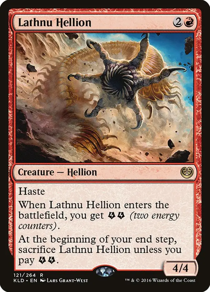 Lathnu Hellion • Creature — Hellion (Kaladesh) - MTG Assist