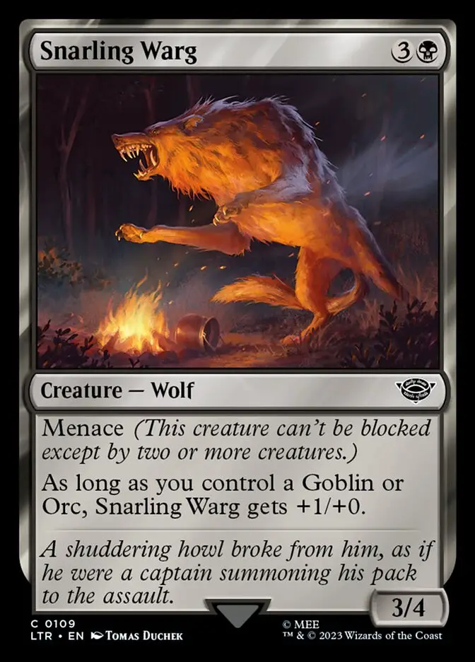 Snarling Warg • Creature — Wolf (The Lord of the Rings: Tales of Middle ...