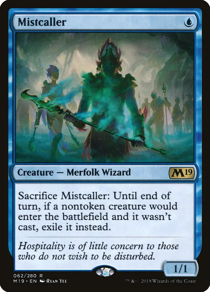 Mistcaller • Creature — Merfolk Wizard (Core Set 2019) - MTG Assist