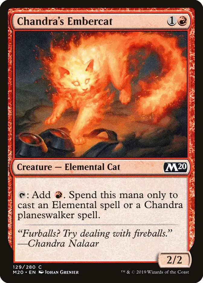 Chandra's Embercat • Creature — Elemental Cat (Core Set 2020) - MTG Assist