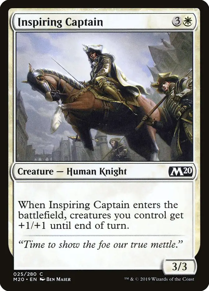 Inspiring Captain • Creature — Human Knight (Core Set 2020) - MTG Assist