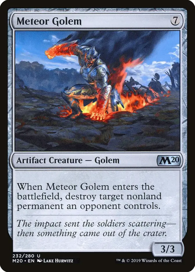 Meteor Golem • Artifact Creature — Golem (Core Set 2020) - MTG Assist