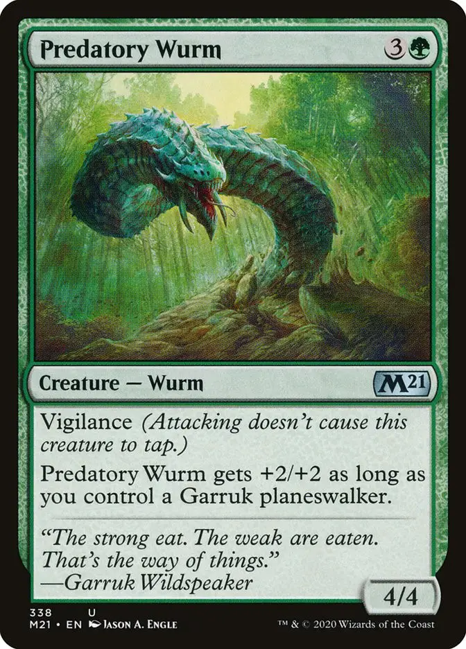 Predatory Wurm • Creature — Wurm (Core Set 2021) - MTG Assist
