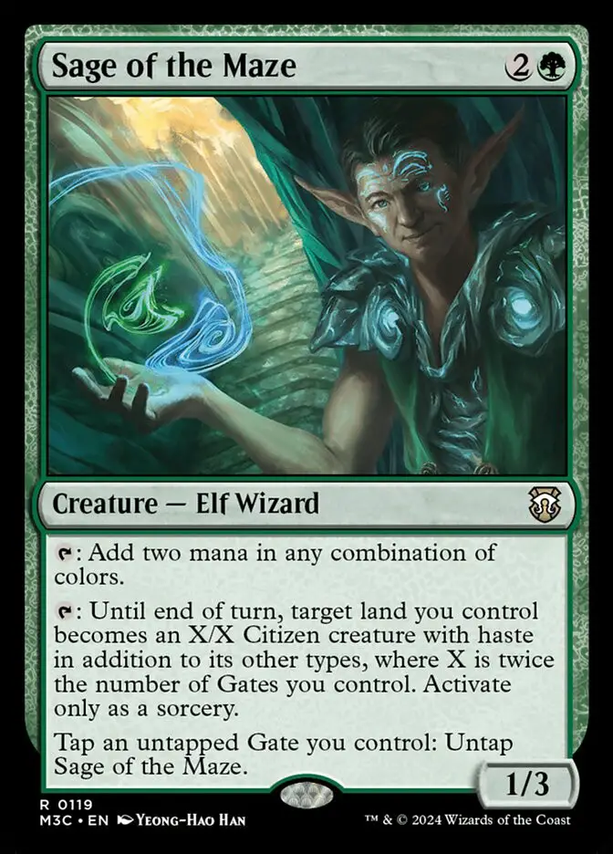 Sage of the Maze • Creature — Elf Wizard (Modern Horizons 3 Commander ...