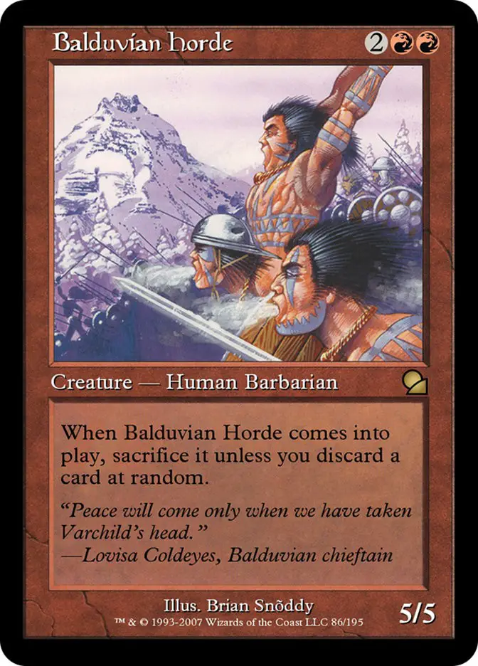 Balduvian Horde • Creature — Human Barbarian (Masters Edition) - MTG Assist