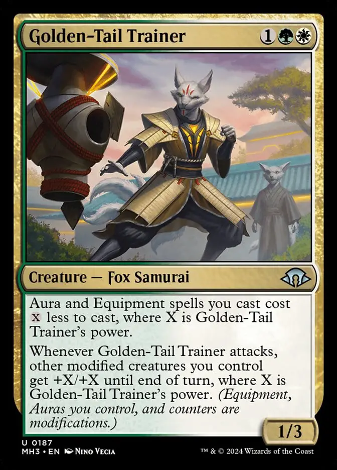 Golden-Tail Trainer • Creature — Fox Samurai (Modern Horizons 3) - MTG ...