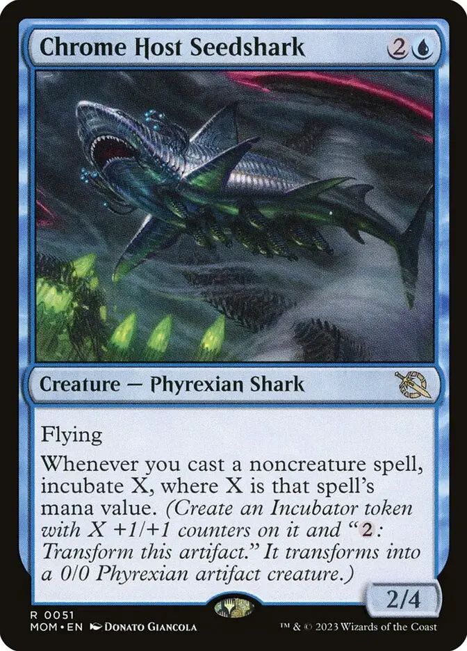 Chrome Host Seedshark • Creature — Phyrexian Shark (March of the ...