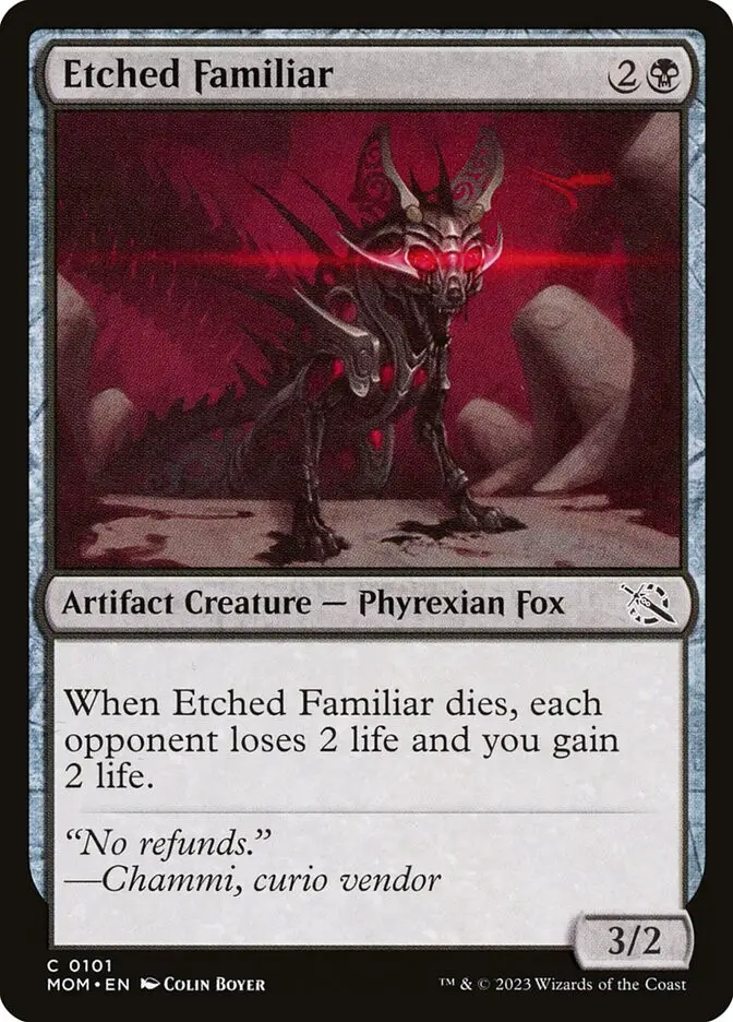 Etched Familiar • Artifact Creature — Phyrexian Fox (March of the ...