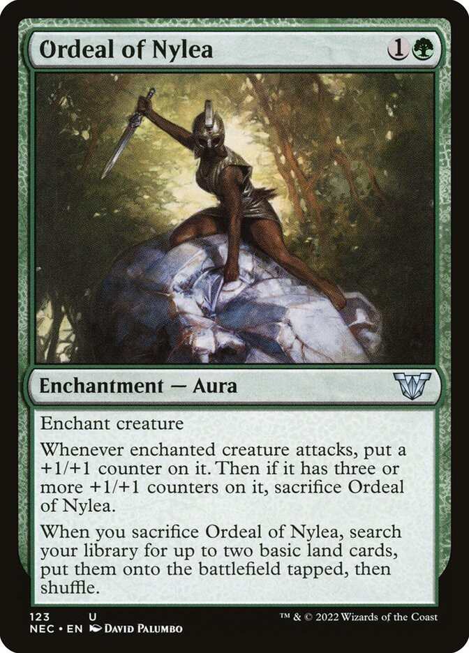 Ordeal of Nylea • Enchantment — Aura (Neon Dynasty Commander) - MTG Assist