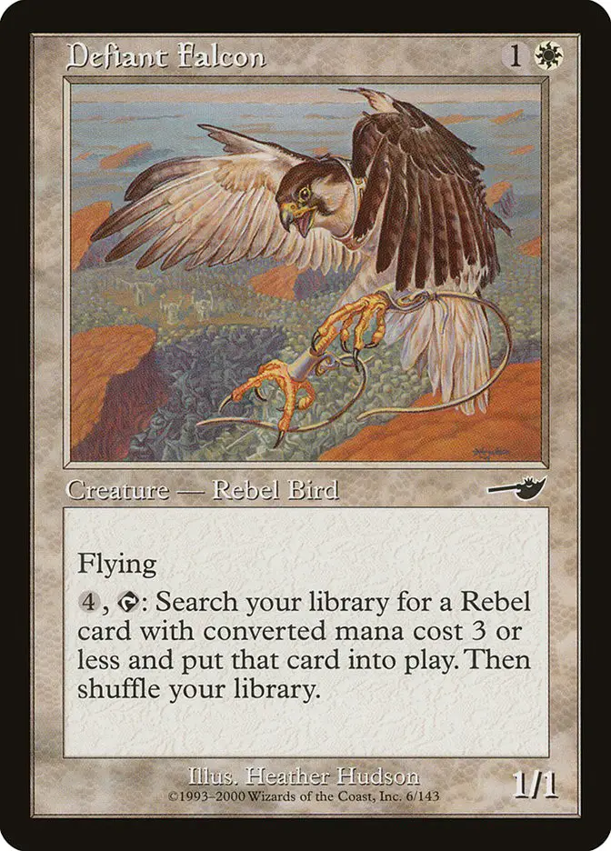 Defiant Falcon • Creature — Rebel Bird (Nemesis) - MTG Assist