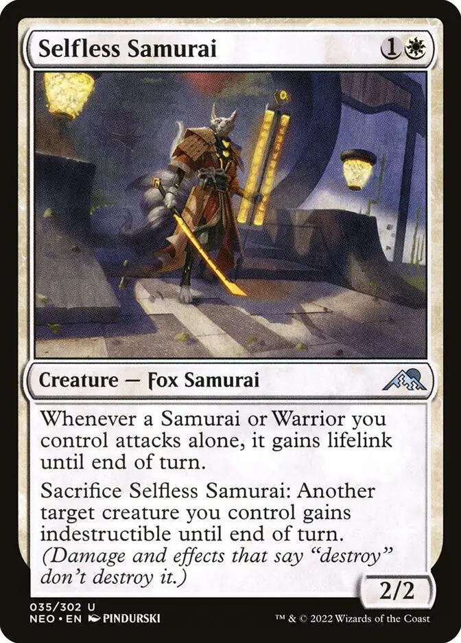 Selfless Samurai • Creature — Fox Samurai (Kamigawa: Neon Dynasty ...