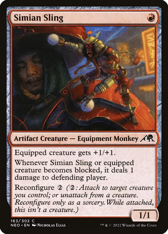 Simian Sling • Artifact Creature — Equipment Monkey (Kamigawa: Neon ...
