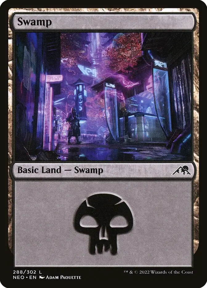 Swamp • Basic Land — Swamp (Kamigawa: Neon Dynasty) - MTG Assist